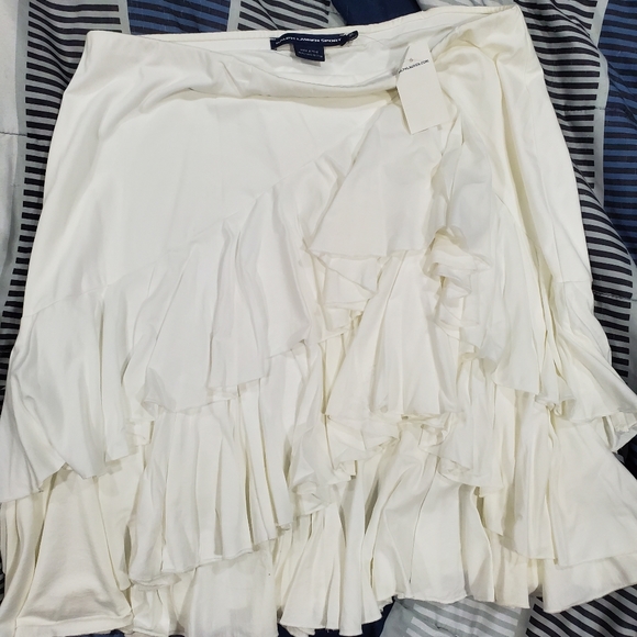 Ralph Lauren | Skirts | Nwt Ralph Lauren Sport White Ruffle Skirt ...
